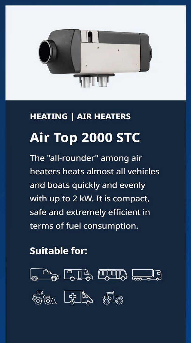 Webasto Air Heaters - Quick, direct heat for Cabins - Remco Air